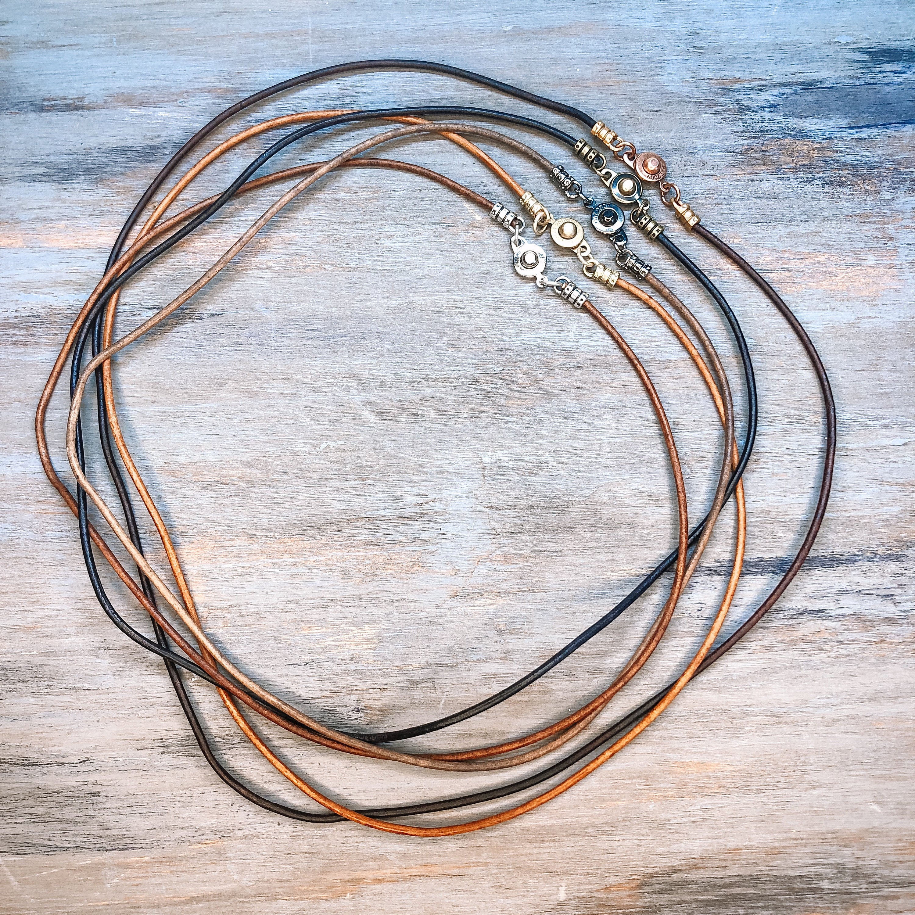 Plain leather necklace store